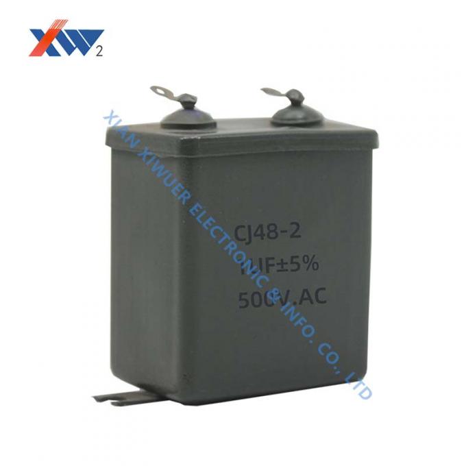 CJ48 250VDC 10uF High Voltage Film Capacitor , Metallized Paper ...