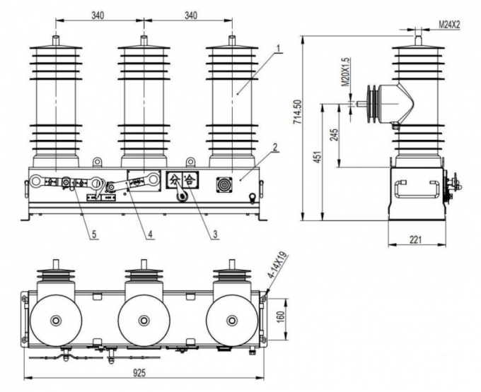 10kV Outdoor High Voltage Recloser Pole Mounted Circuit Breaker ...