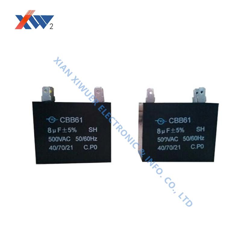 High Quality 500V AC 8 UF±5% CBB61 Metallized Polypropylene Film ...